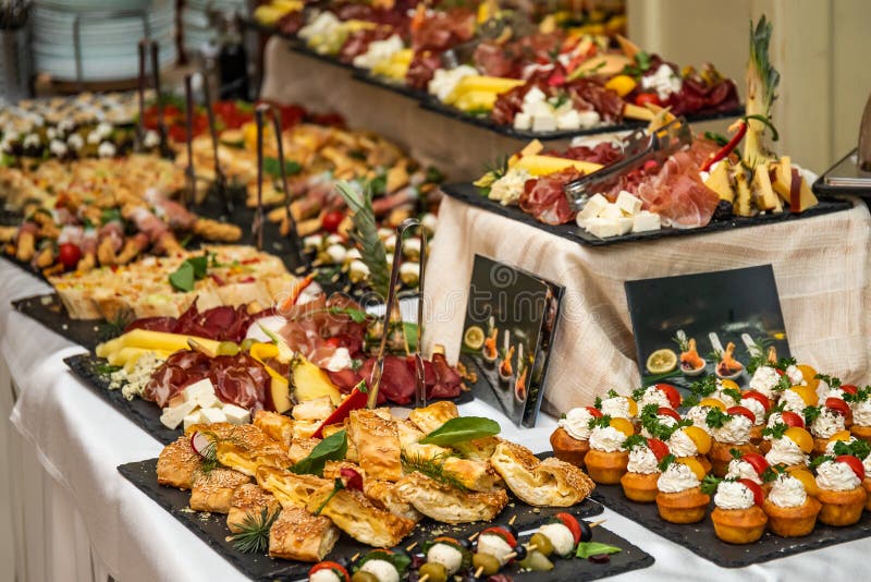 Catering buffet table stock photo. Image of appetizers - 172377078