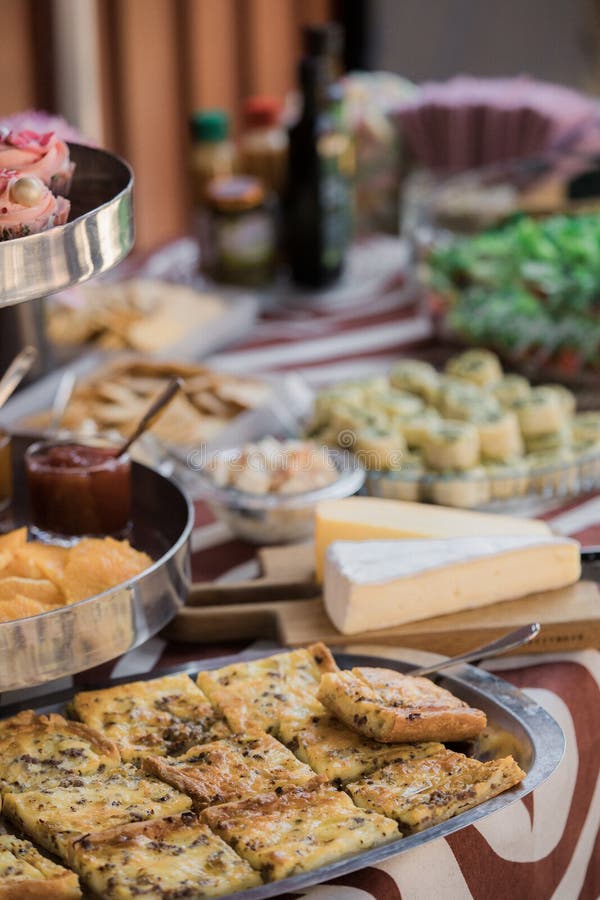 Catering Buffet with Variety of Food Snacks Stock Image - Image of ...