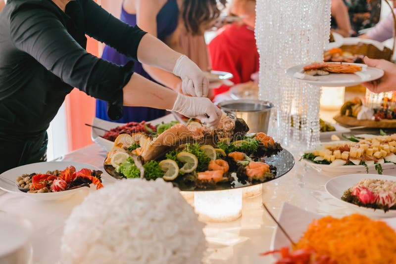 Catering Buffet Wedding Event Stock Image - Image of cooking, cater ...