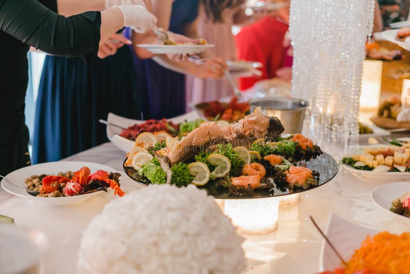 Catering Buffet Wedding Event Stock Photo - Image of hotel, dish: 97537548