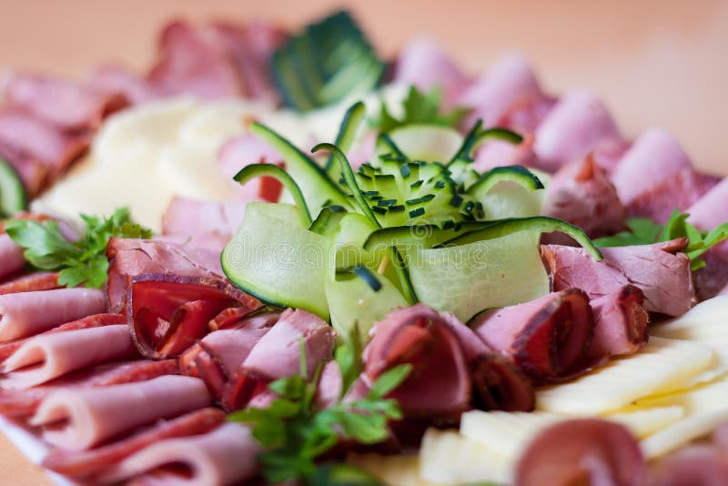 Catering cold meat stock image. Image of coccinellidae - 93124107