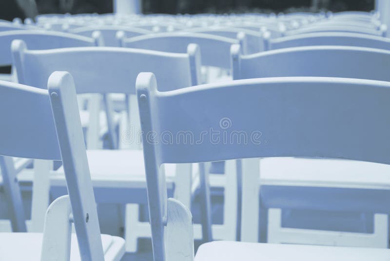 Catering or Event Folding Chairs in Rows Stock Photo - Image of wedding ...