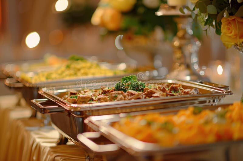Catering Food Buffet Display on Table in Restaurant Stock Photo - Image ...