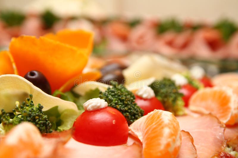 Catering Food Cocktail on Table Stock Image - Image of healthy, salad ...