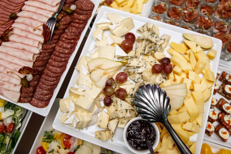 Catering Food. Snacks on a Banquet Table Stock Photo - Image of lunch ...
