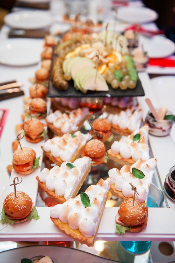 Catering food table set stock photo. Image of cater - 163313420
