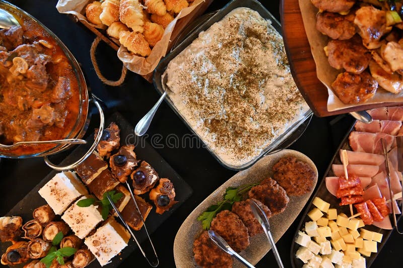 Catering Food, Various Buffet and Party Concept Stock Image - Image of ...