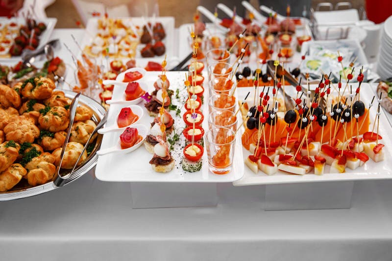 Catering Food Wedding Event Table Stock Photo - Image of party, server ...