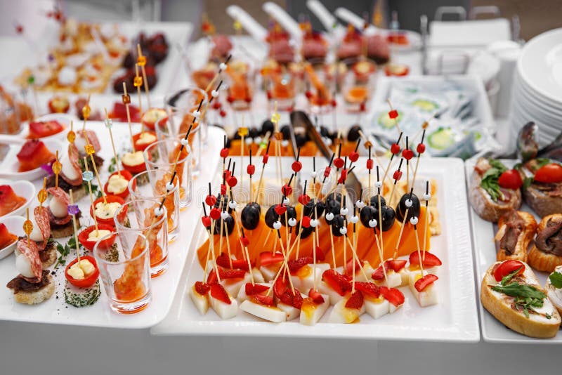 Catering Food Wedding Event Table Stock Image - Image of decoration ...