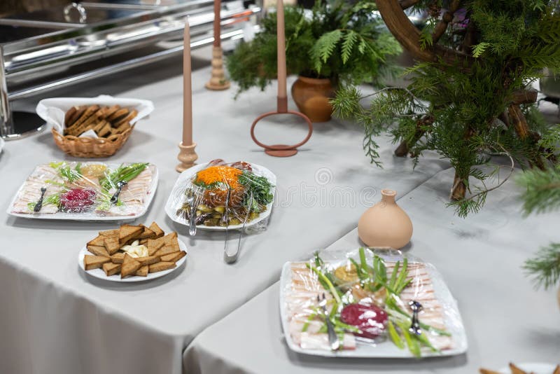 Catering Food Wedding Event Table Stock Image - Image of brunch ...