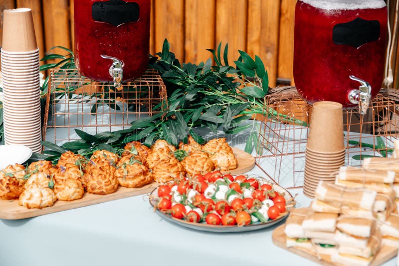 Catering in the Outdoor Summer Park Stock Image - Image of holiday ...