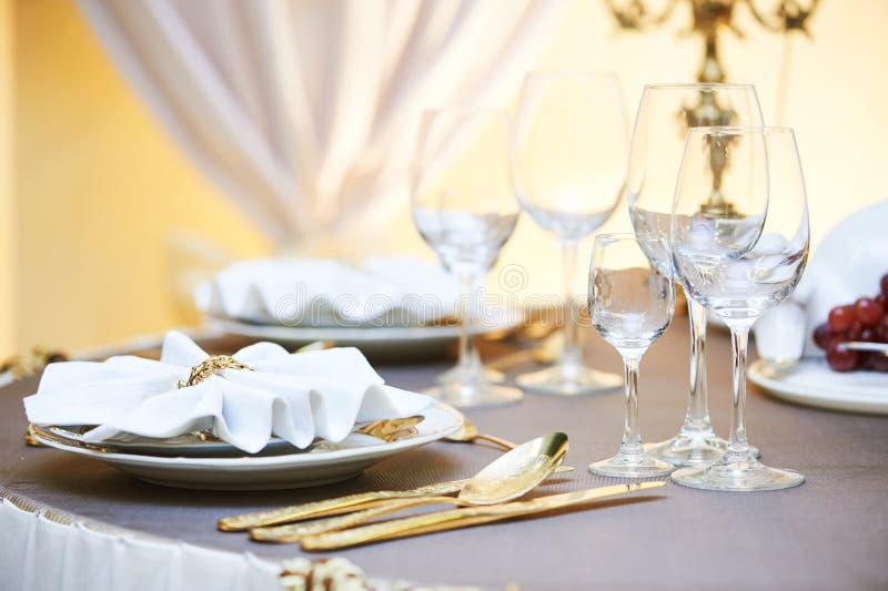 Catering Restaurant Event Service. Set Table at Party Stock Photo ...