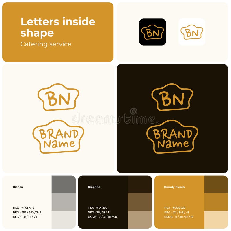 Catering Service Creative Template with Simple Logo Stock Vector ...