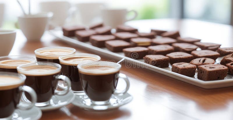 Catering Service Desk with Coffee and Snacks, Break at Conference ...