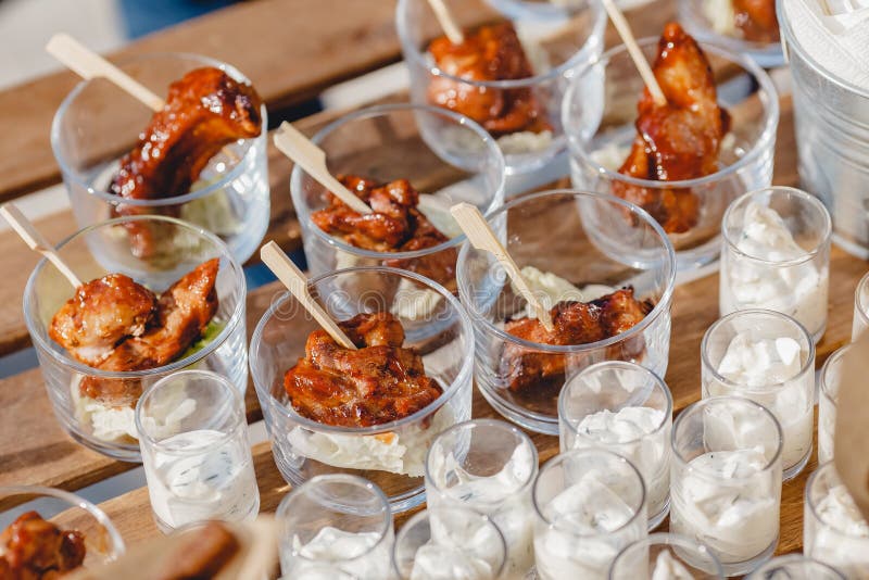 Catering Service. Restaurant Food Table with Snack Delicious Dining ...