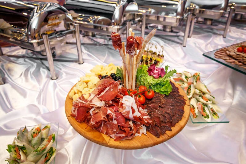 Catering Service. Restaurant Table with Food at Event Stock Photo ...