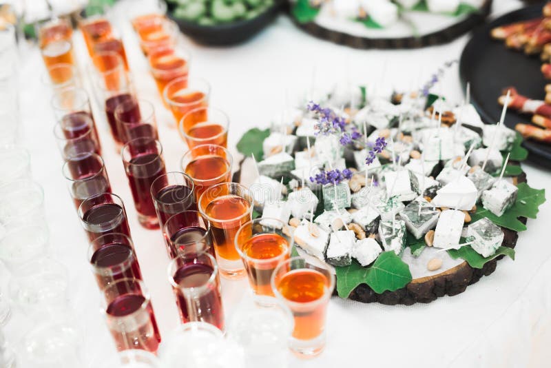 Catering Service. Restaurant Table with Food at Event Stock Photo ...