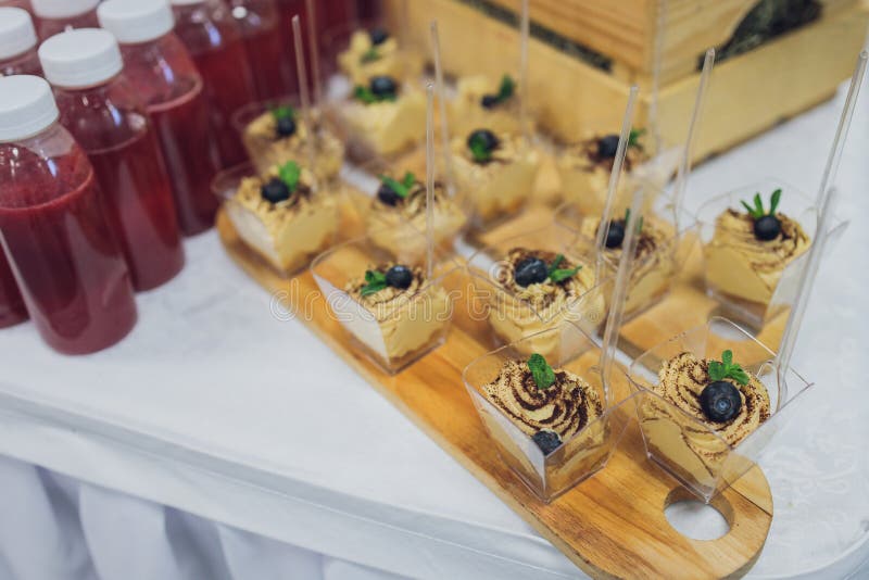 Catering Service. Restaurant Table with Food at Event. Shallow Depth of ...