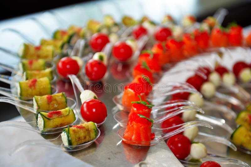 Catering Service. Restaurant Table with Food at Event Stock Image ...