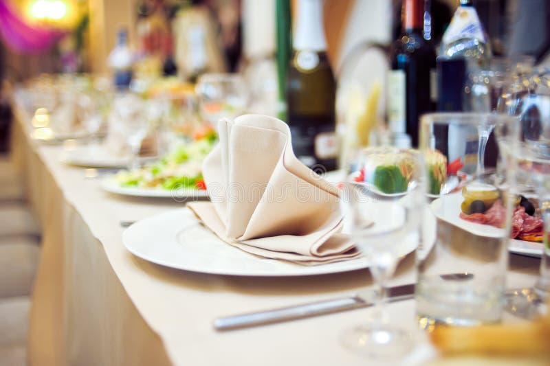 Catering Service. Restaurant Table with Food. Huge Amount of on the ...