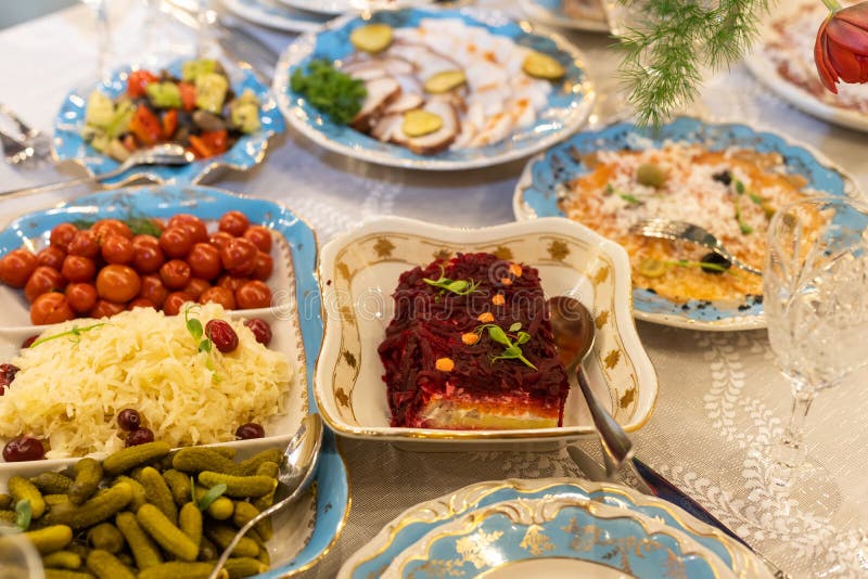 Catering Service. Snacks for Guests on the Table. Stock Photo - Image ...