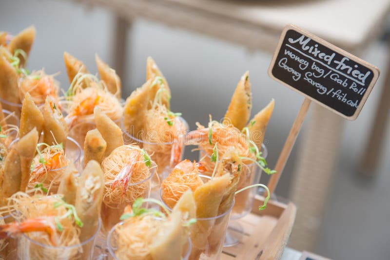 Catering Services on Table at Wedding Party Stock Photo - Image of ...