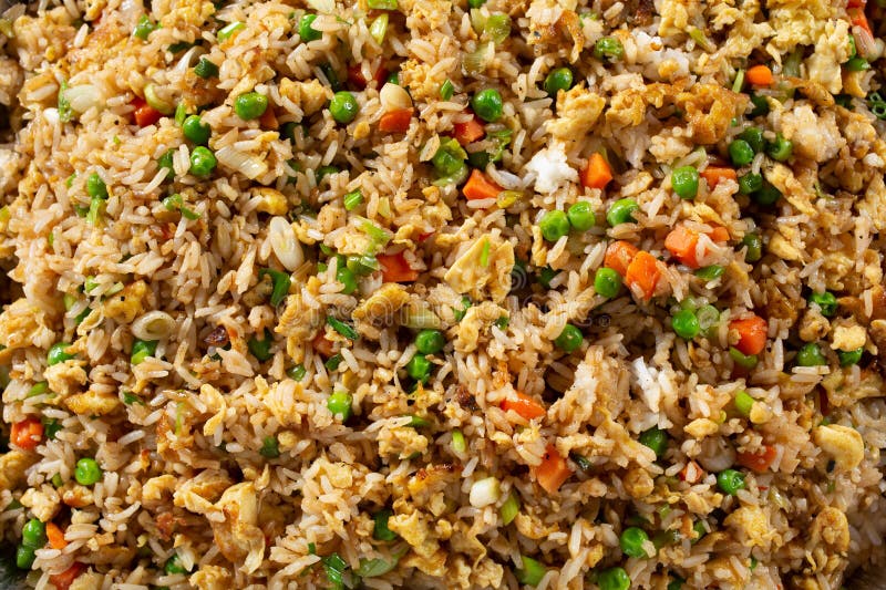 Catering Size Tray of Fried Rice Stock Photo - Image of cater, texture ...