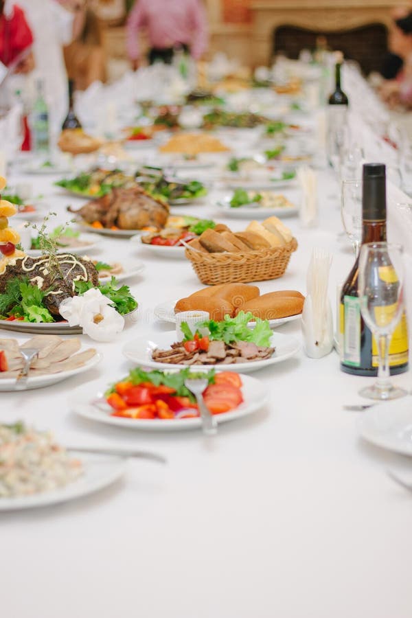 A catering table stock image. Image of setting, cold - 99693327