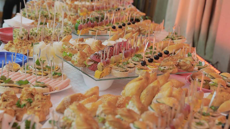Catering. Table in a Restaurant with Appetizers at an Event. Wedding ...