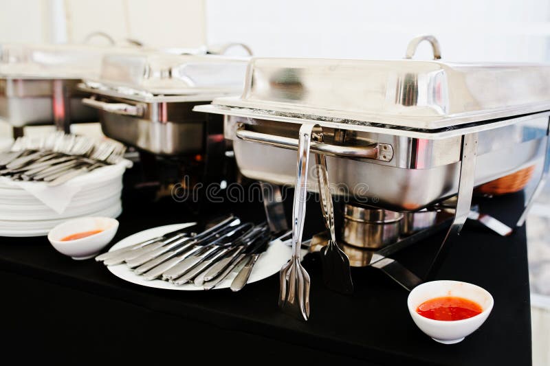 Catering Table Set for a Meal Stock Image - Image of table, catering ...