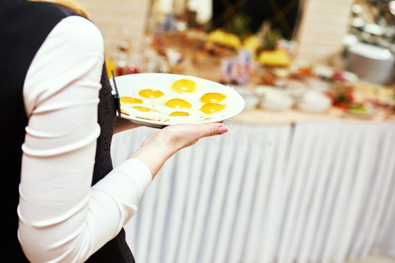 Catering Table Set Service at Restaurant Stock Photo - Image of ...