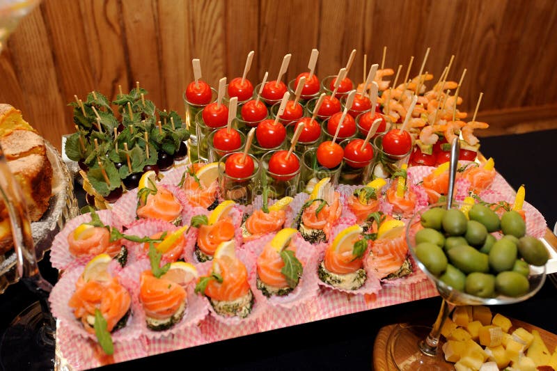 Catering Table Set Service with Silverware Stock Photo - Image of ...