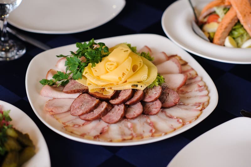 Catering Table Set Service with Silverware Stock Image - Image of table ...