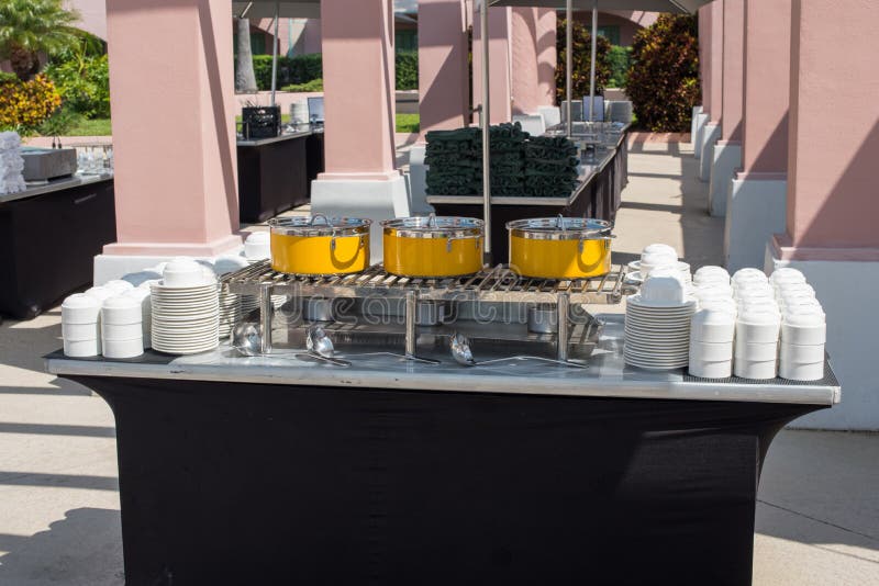 Catering Table Soup Station Stock Image - Image of bowl, tables: 70859951