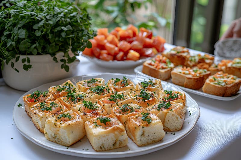 Catering. Waitress at a Restaurant Serving Food To a Table Stock Photo ...