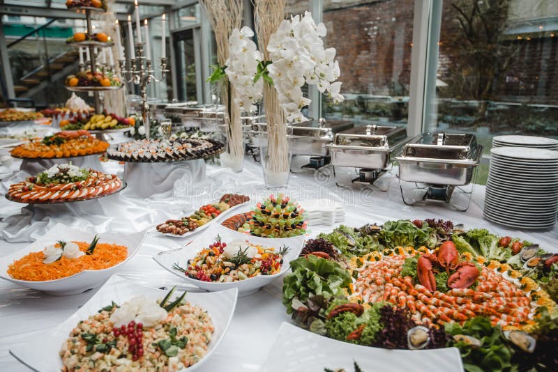Catering Wedding Buffet for Events Stock Photo - Image of prepared ...