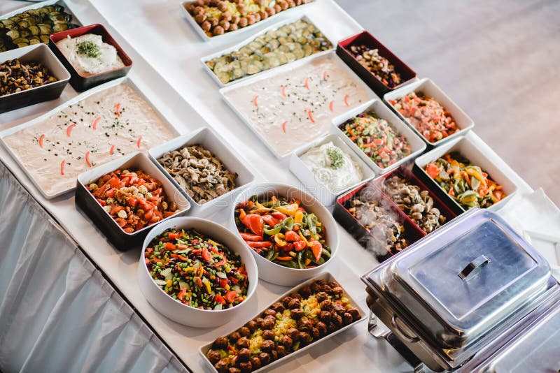 Catering Wedding Buffet Events Stock Photo - Image of reception ...