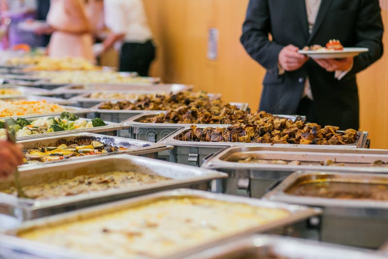 Catering Food Wedding Buffet Stock Photo - Image of delicious, service ...