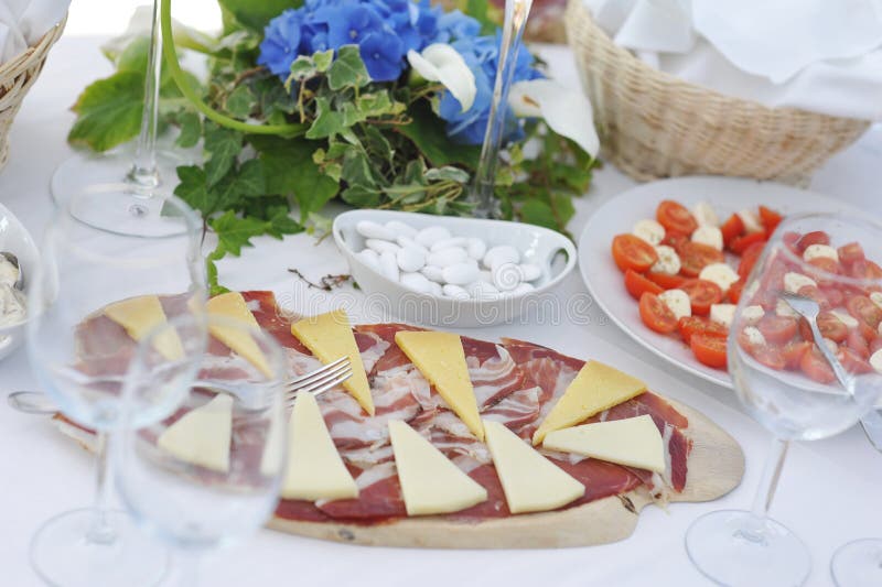 Catering, Wedding Reception Area Stock Photo - Image of decorated ...