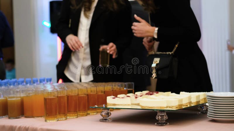 Catering Work. Serving Guests in the Lobby of the Concert Hall before ...