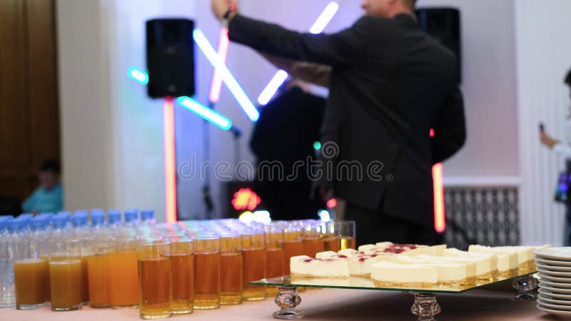 Catering Work. Serving Guests in the Lobby of the Concert Hall before ...