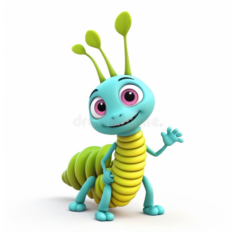 A Cute Caterpillar Funny Cartoon Stock Illustration - Illustration of ...