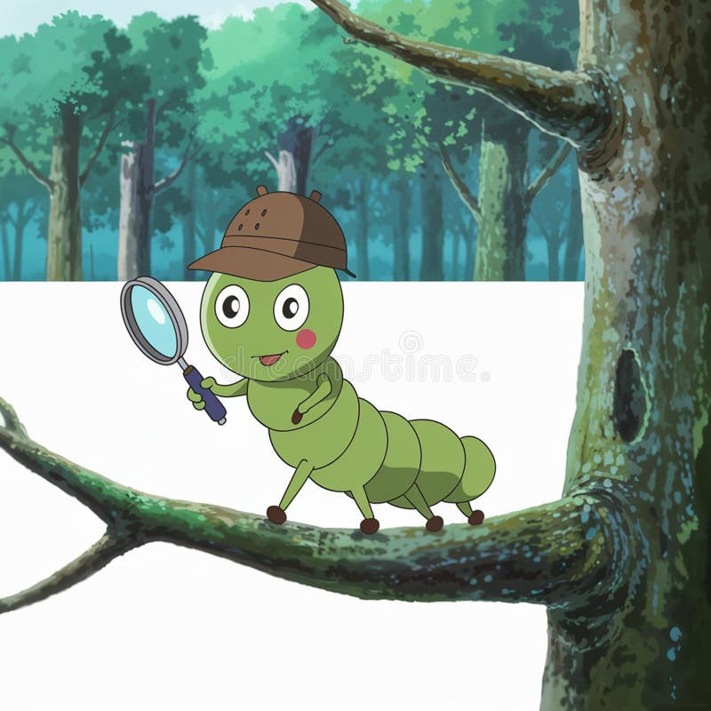 A Cute Caterpillar Funny Cartoon Stock Illustration - Illustration of ...