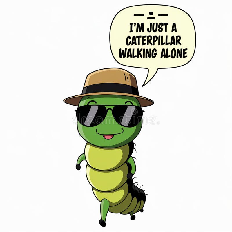 A Cute Caterpillar Funny Cartoon Stock Illustration - Illustration of ...