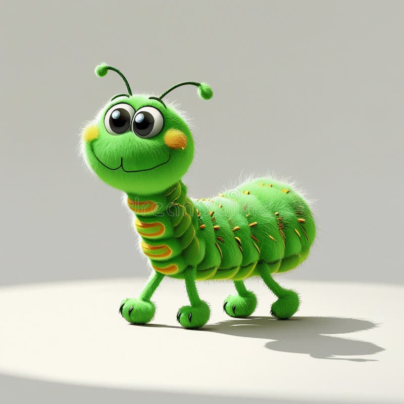 A Cute Caterpillar Funny Cartoon Stock Illustration - Illustration of ...
