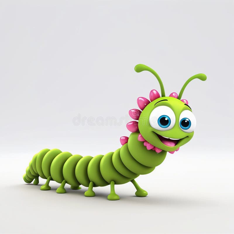 A Cute Caterpillar Funny Cartoon Stock Illustration - Illustration of ...