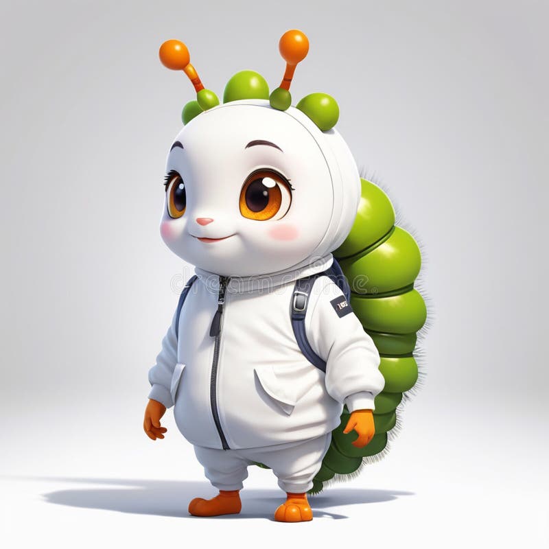 A Cute Caterpillar Funny Cartoon Stock Illustration - Illustration of ...