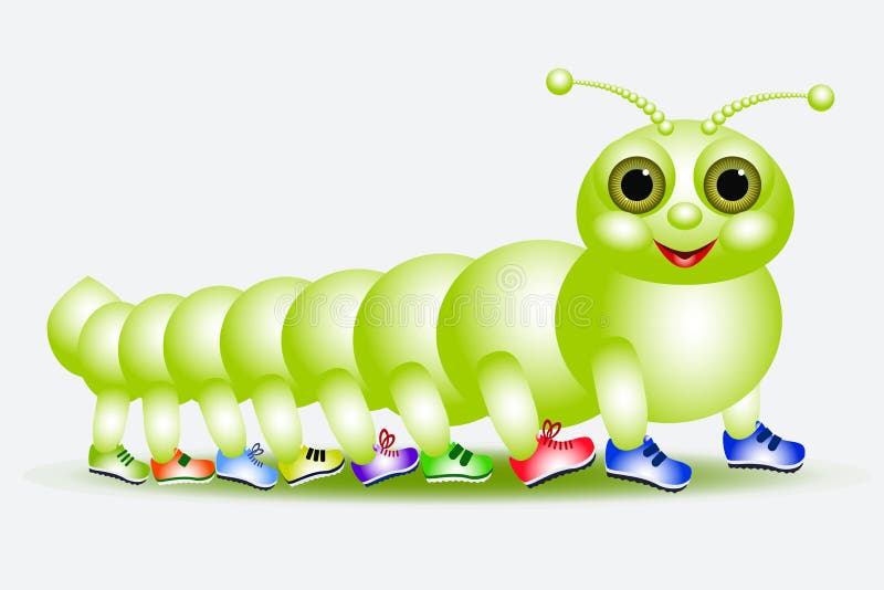 Caterpillar - Een Duizendpoot in Divers Schoeisel Vector Illustratie ...
