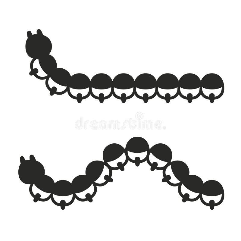 Caterpillar Icon Set on White Background. Vector Stock Vector ...