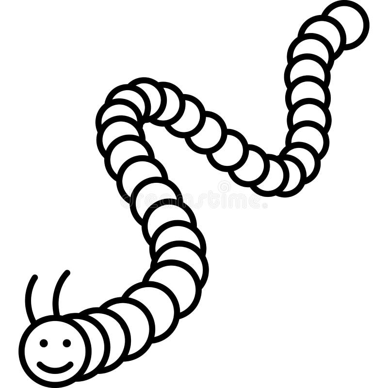 Caterpillar Outline Icon Animal Vector Stock Vector - Illustration of ...